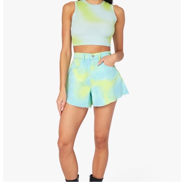 WeWoreWhat | Shorts | Nwt Weworewhat Blue Green Flare Shorts 26 | Poshmark